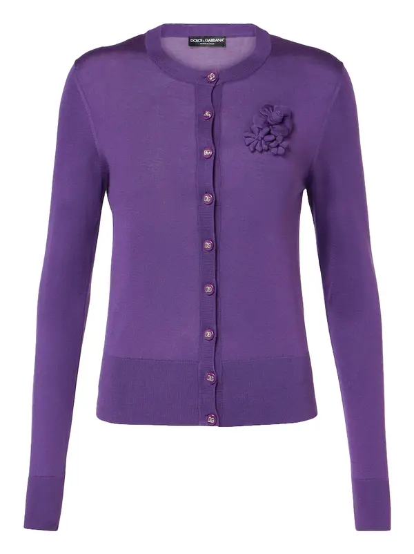 Dolce & Gabbana Silk Cardigan - Purple