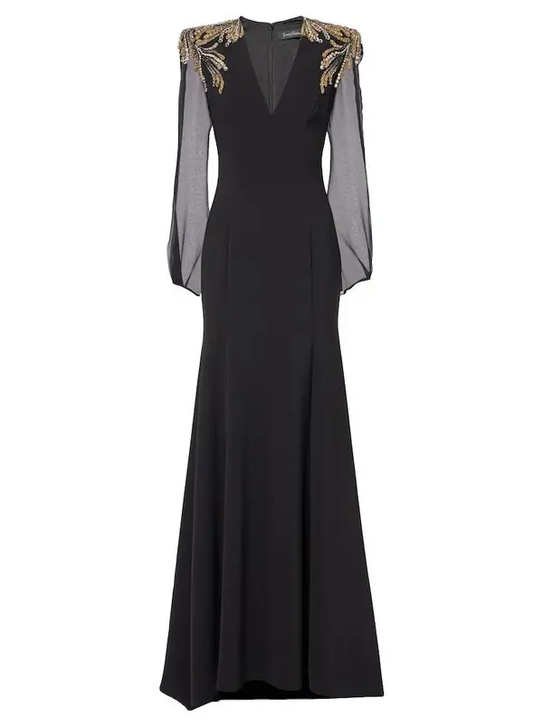 Jenny Packham Mercury Embellished Gown - Black