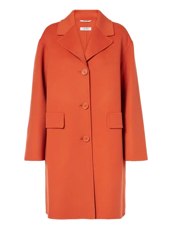 Max Mara Single-breasted Wool Coat - Orange