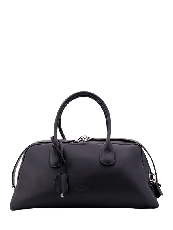 TOD'S Leather Handbag With Engraved Logo - Black