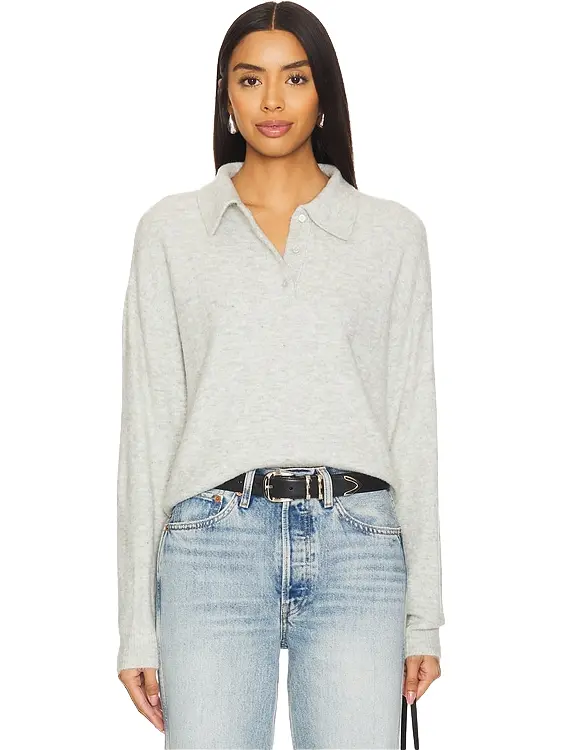 LOVERS AND FRIENDS Ivy Polo Sweater - Light Gre