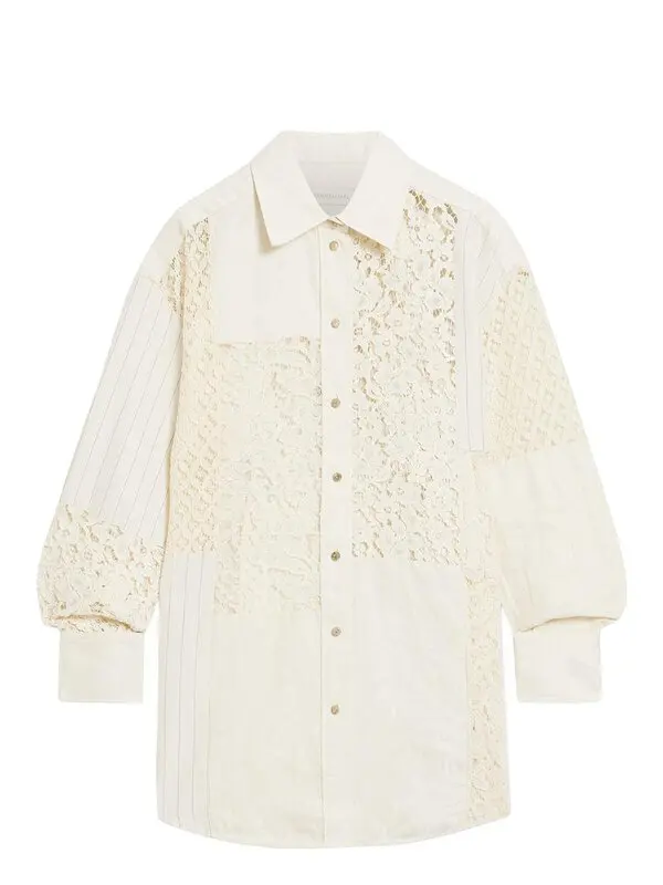 Zimmermann Patchwork Cotton And Linen-blend Shirt - Cream