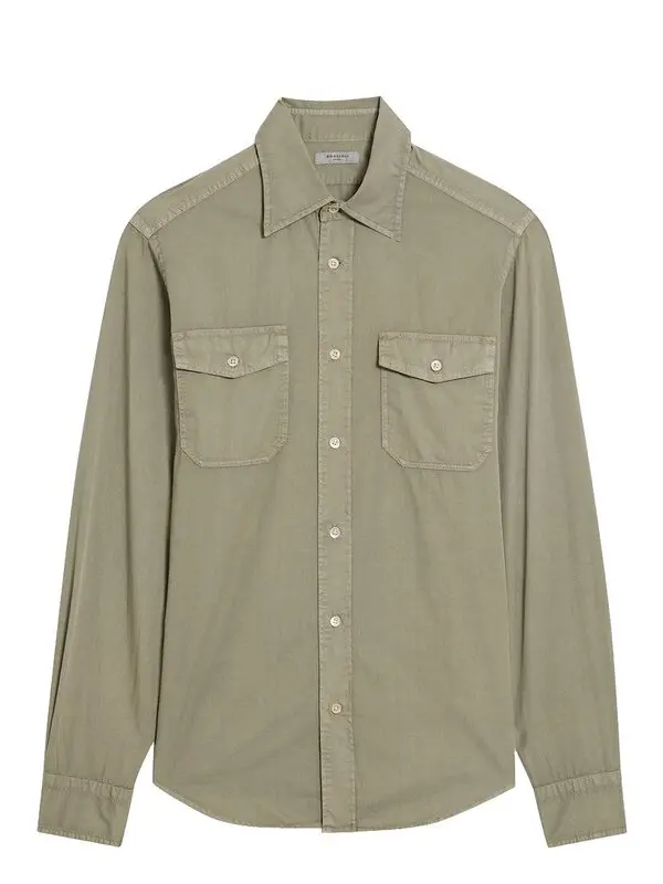 Boglioli Cotton Shirt - Sage Green