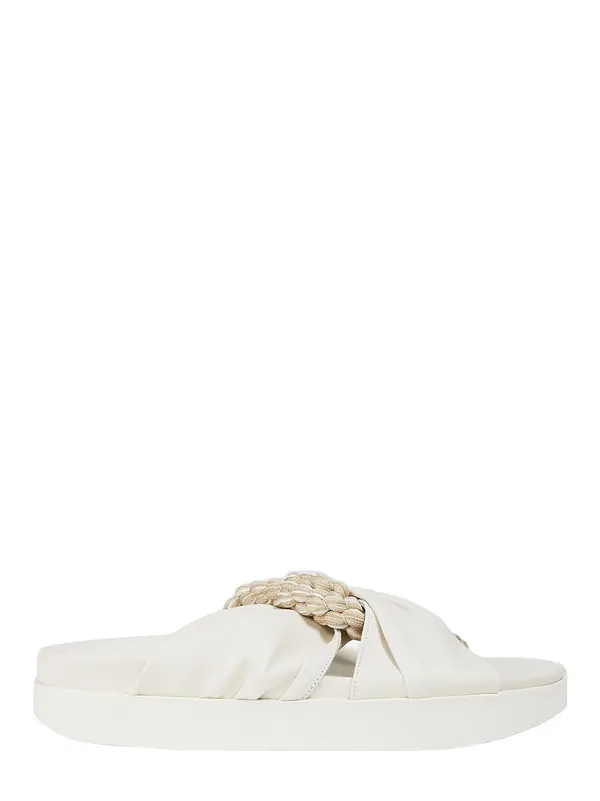 Zimmermann Twisted Cord And Leather Sandals - White