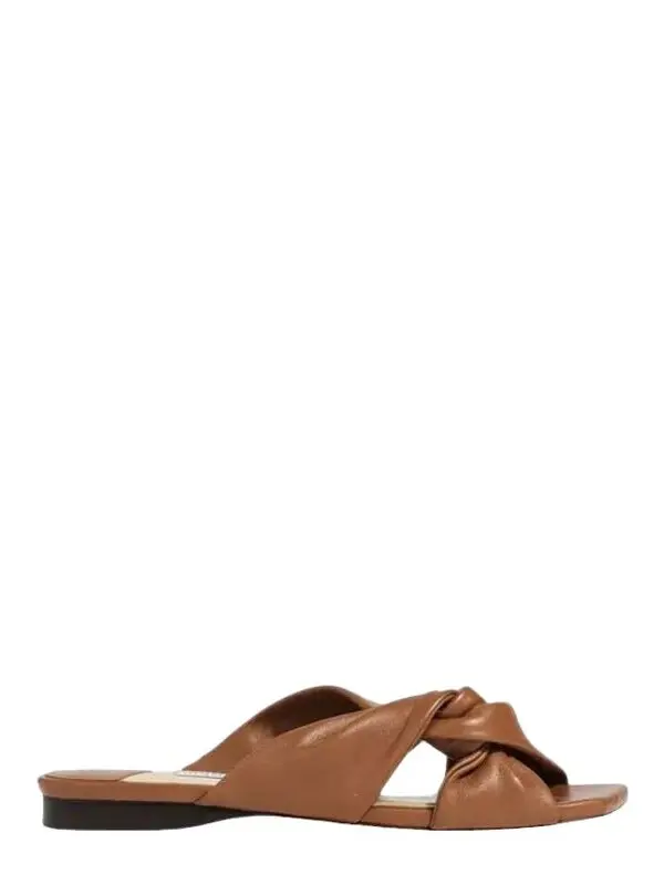 JIMMY CHOO Narisa Knotted Leather Sandals - Light Brown