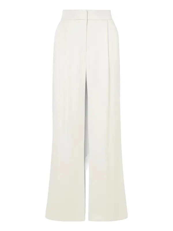 Veronica Beard Robinne Pleated Wide-leg Pants - White