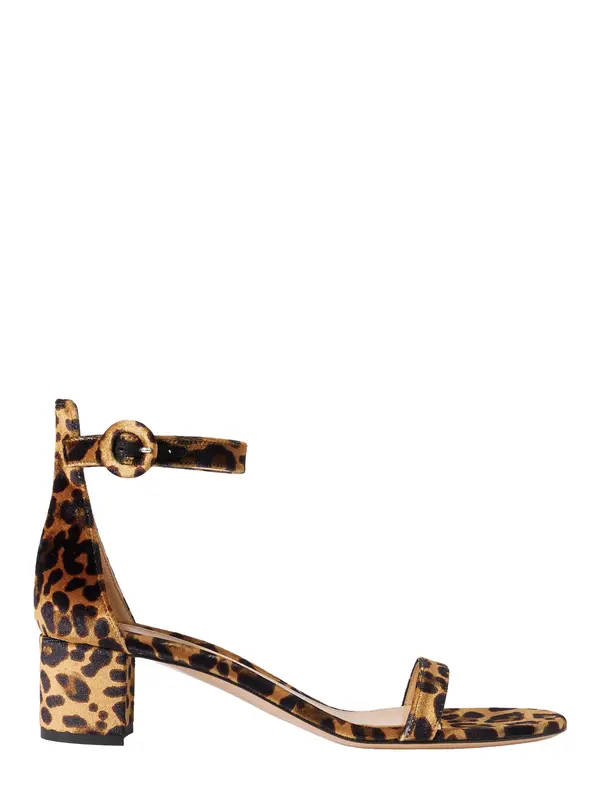 GIANVITO ROSSI Gaeta 45 Leopard-print Velvet Sandals - Animal Print