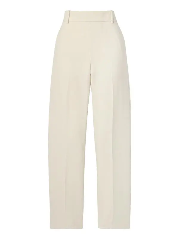 Khaite Cambie Twill Straight-leg Trousers - Neutrals