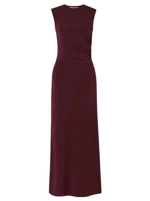 Stella McCartney Ruched Maxi Dress - Burgundy