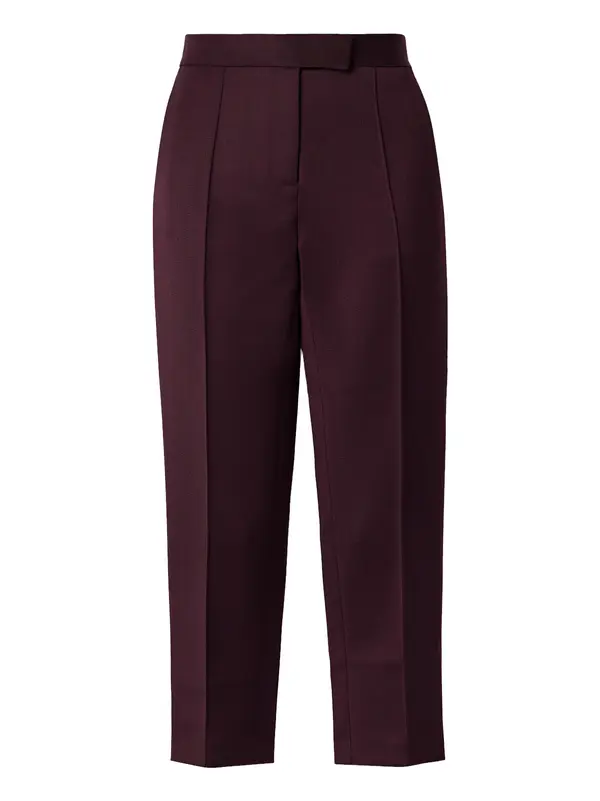 Alex Perry Cropped Slim-leg Woven Pants - Burgundy