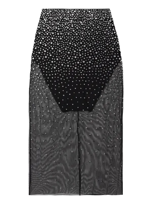 Alex Perry Crystal-embellished Tulle Skirt - Black