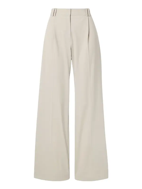 Proenza Schouler Savannah Pleated Wool-gabardine Wide-leg Trousers - Gray