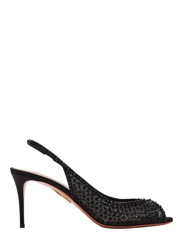 AQUAZZURA Crystal Lover Sandals - Black