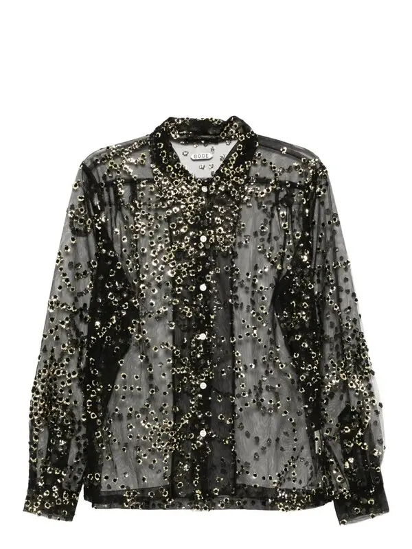 BODE Sheer Fete Shirt - Black