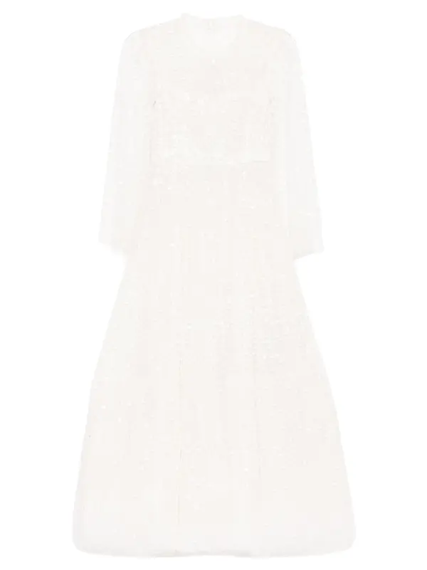 NEEDLE & THREAD Scatter Dot Gown - White