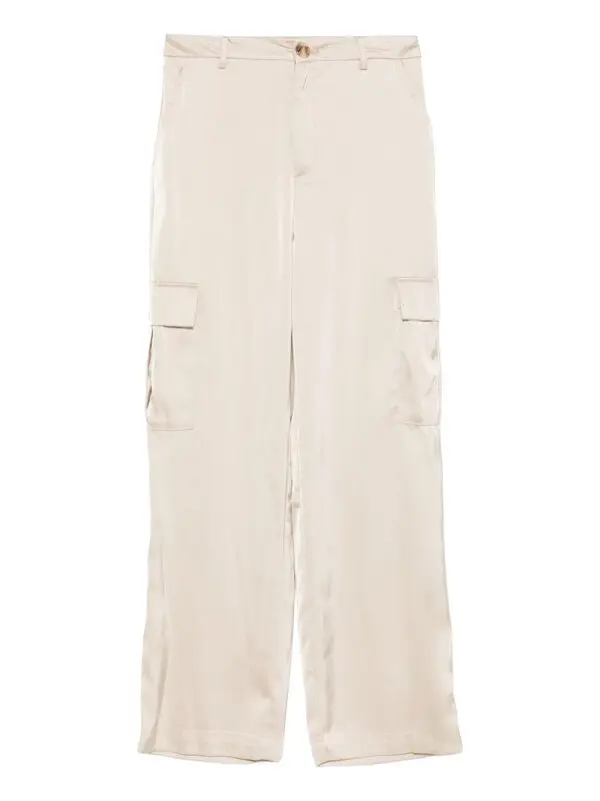 Dkny High-rise Satin Trousers - Neutrals
