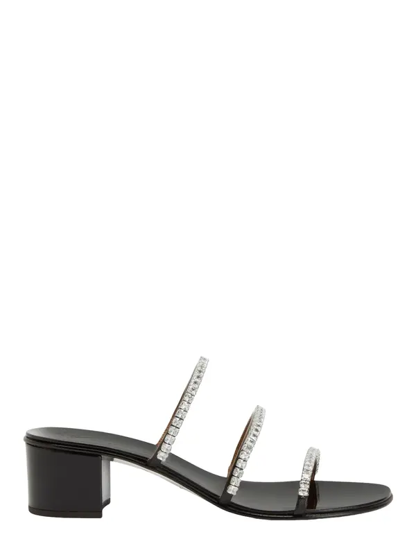 GIUSEPPE ZANOTTI 40mm Shiny Mignon Sandals - Black