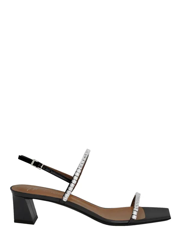GIUSEPPE ZANOTTI 45mm Valentiine Crystal Sandals - Black