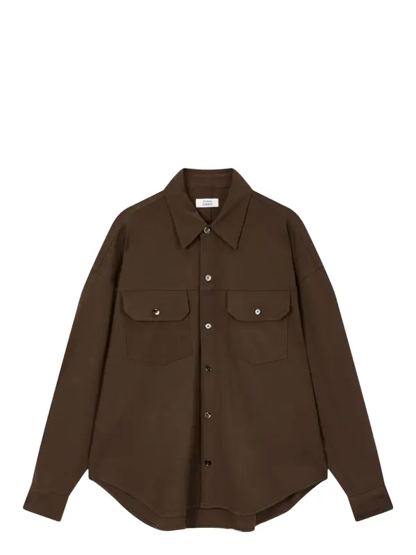 STUDIO TOMBOY Wool Two-pocket Shirt - Brown