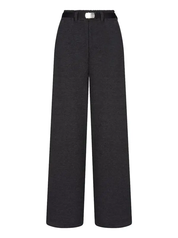STUDIO TOMBOY Belted French-terry Trousers - Black