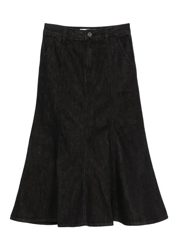 SELF-PORTRAIT Flared Midi Skirt - Black