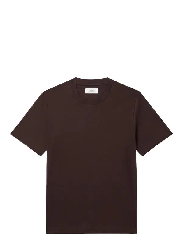 Mr P. Mercerised Cotton-jersey T-shirt - Brown
