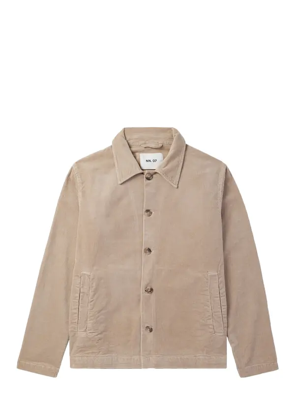 Nn07 Zander Cotton-blend Corduroy Overshirt - Neutrals