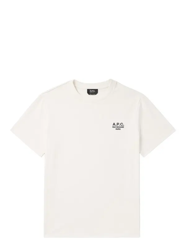 A.p.c. Logo-embroidered Cotton-jersey T-shirt - White