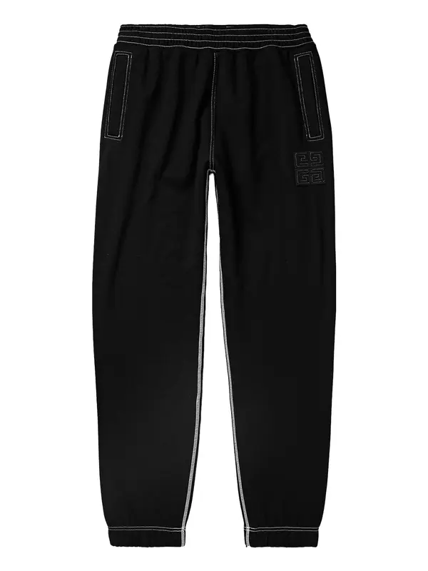 Givenchy Tapered Logo-appliquéd Cotton-jersey Sweatpants - Black