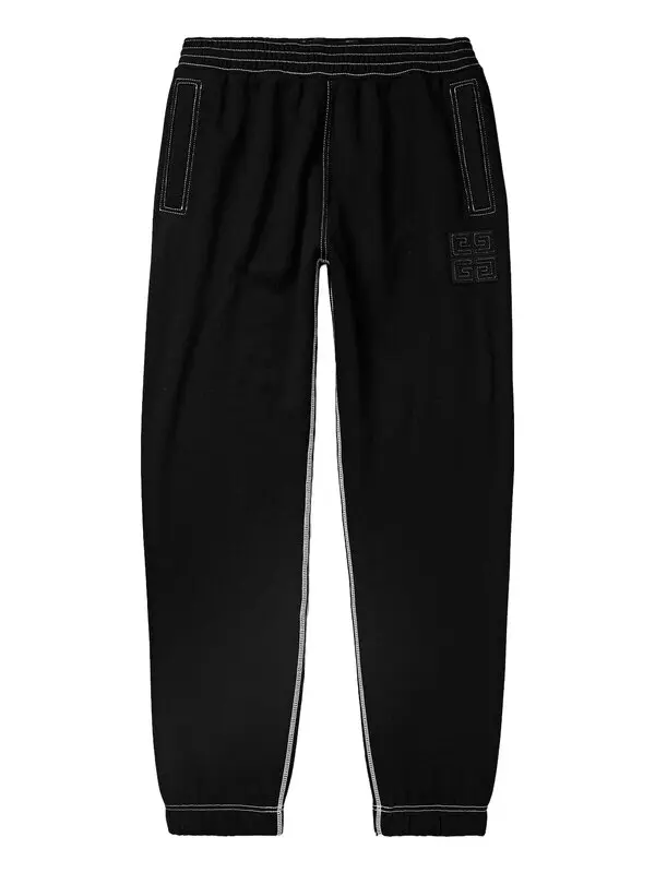 Givenchy Tapered Logo-appliquéd Cotton-jersey Sweatpants - Black
