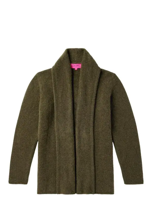 THE ELDER STATESMAN Shawl-collar Cashmere Cardigan - Green