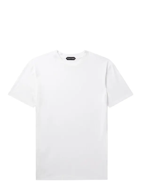 TOM FORD Slim-fit Lyocell And Cotton-blend Jersey T-shirt - White