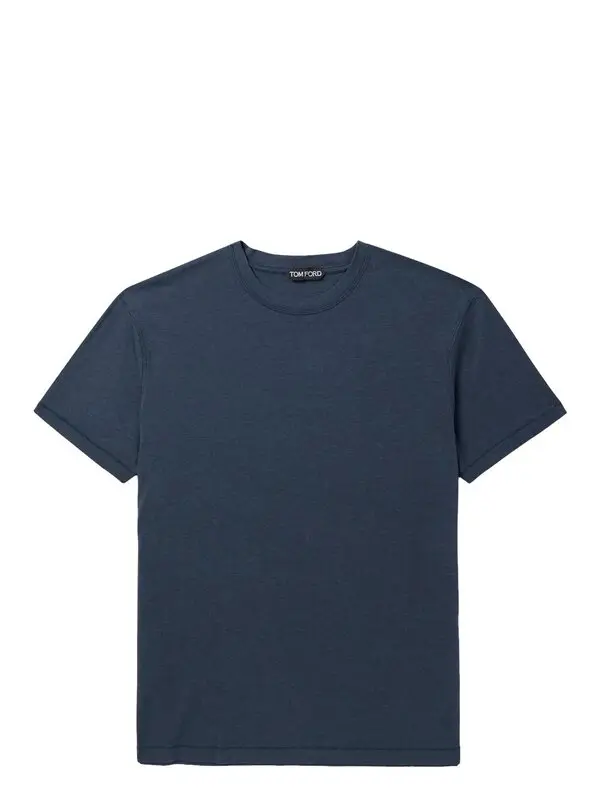 TOM FORD Slim-fit Lyocell And Cotton-blend Jersey T-shirt - Blue