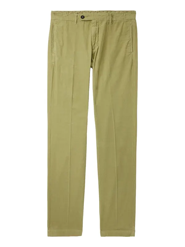 Massimo Alba Straight-leg Cotton-corduroy Trousers - Green