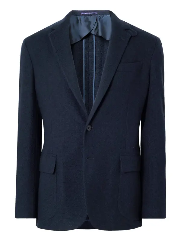 Ralph Lauren Basketweave Cashmere Blazer - Blue