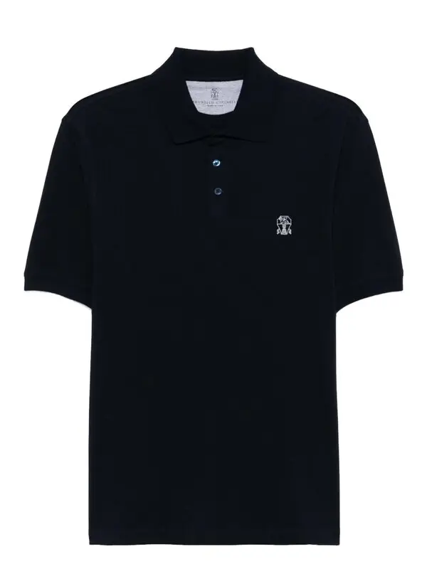 Brunello Cucinelli Logo-embroidered Polo Shirt - Blue