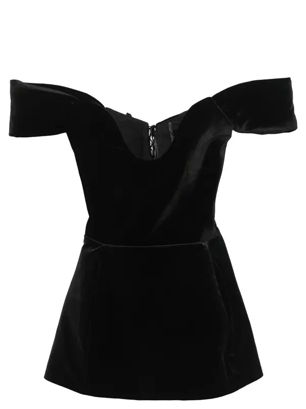 ANA RADU Velvet Mini Dress - Black