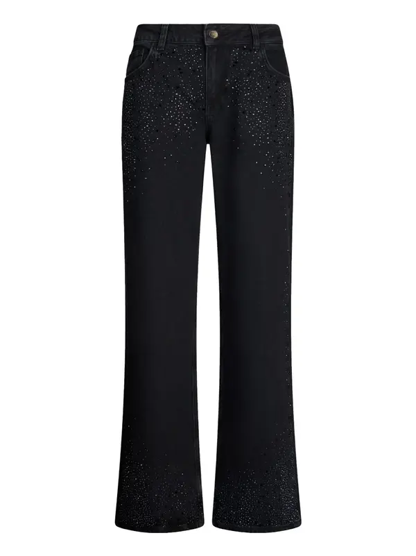 Liu Jo Rhinestone Wide-leg Jeans - Black