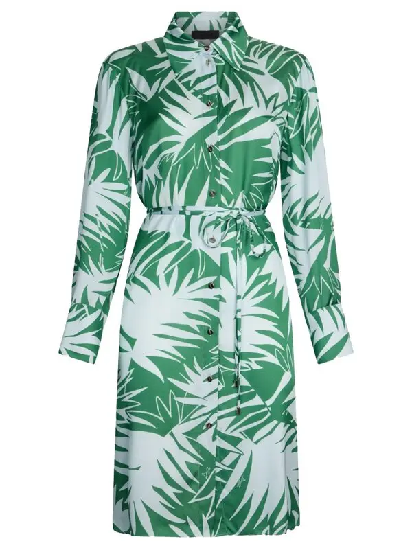 Liu Jo Printed Shirt Dress - Green