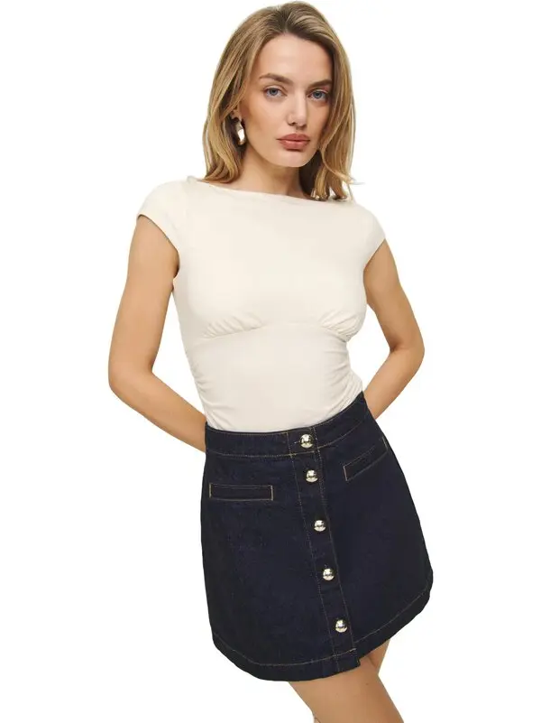 REFORMATION Madelyn Knit Top - Ivory