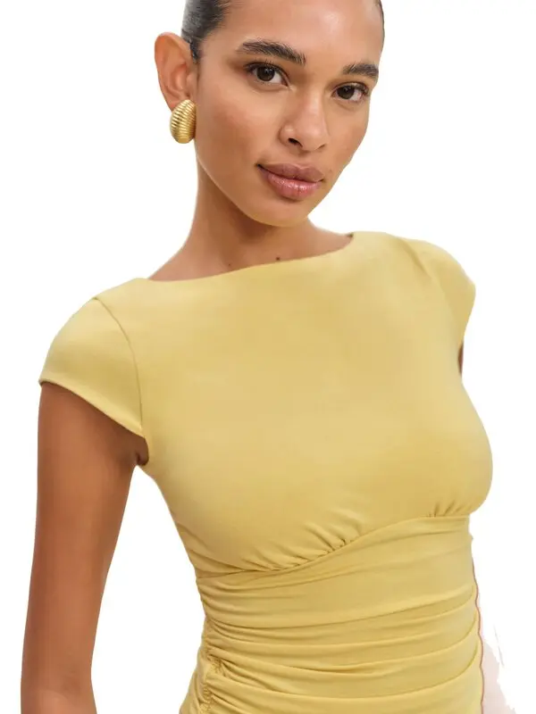 REFORMATION Madelyn Knit Top - Yellow