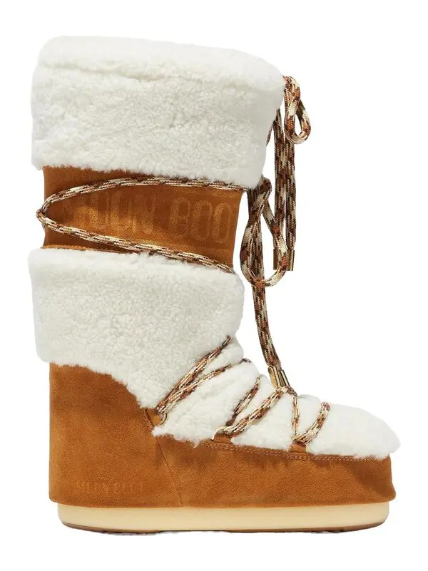 Moon Boot Icon Genuine Shearling Knee High Boot - Whisky/white