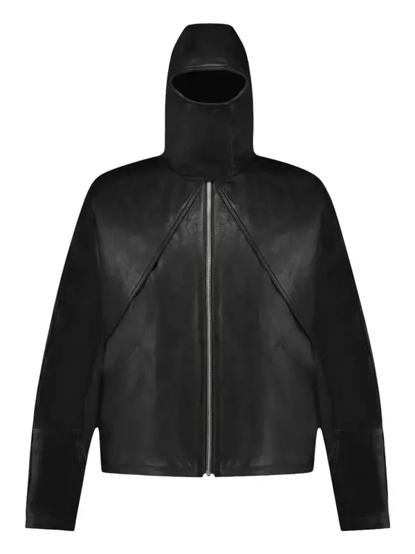 FLANEUR Leather Balaclava Jacket - Black
