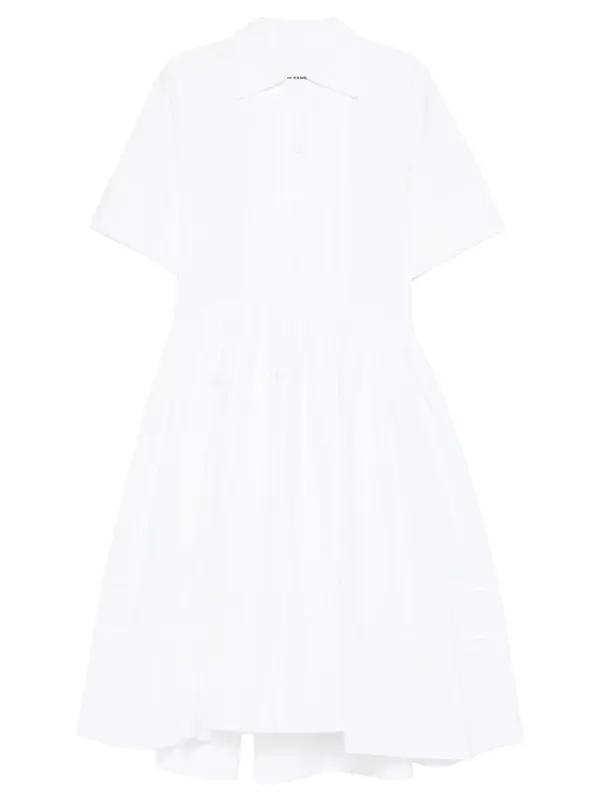 JIL SANDER Cotton Midi Shirt Dress - White