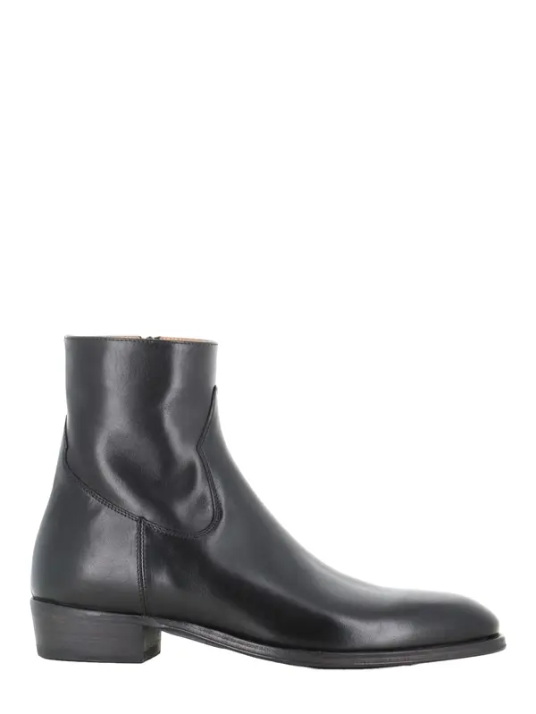 ALBERTO FASCIANI Leather Ankle Boots - Black
