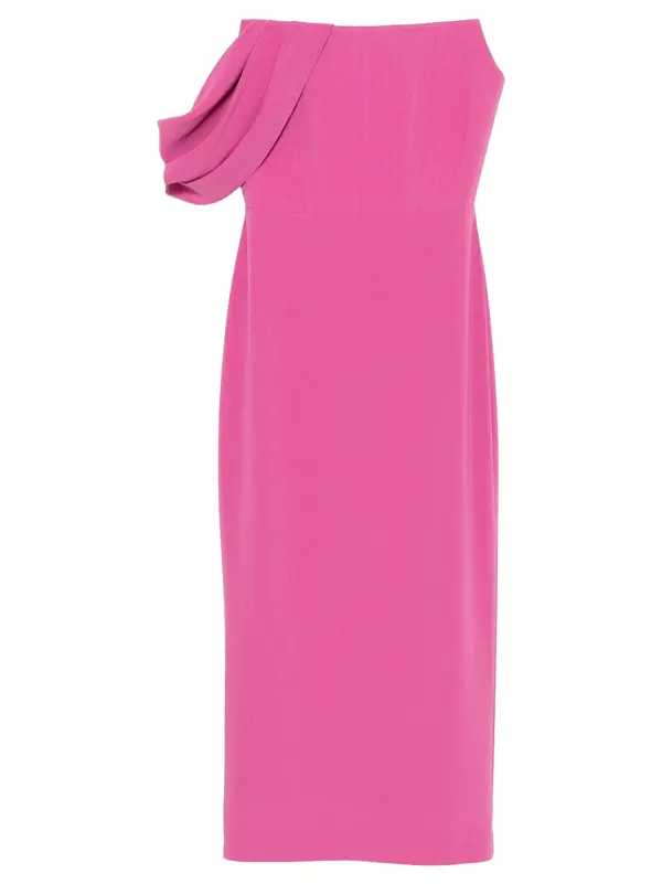 Alex Perry Crepe Corset Midi Dress - Pink