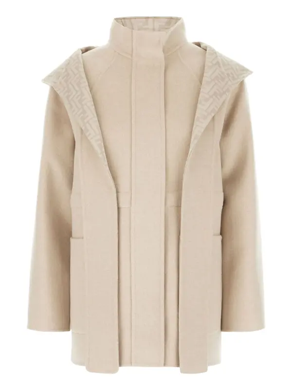 Fendi Wool Blend Parka - Neutrals