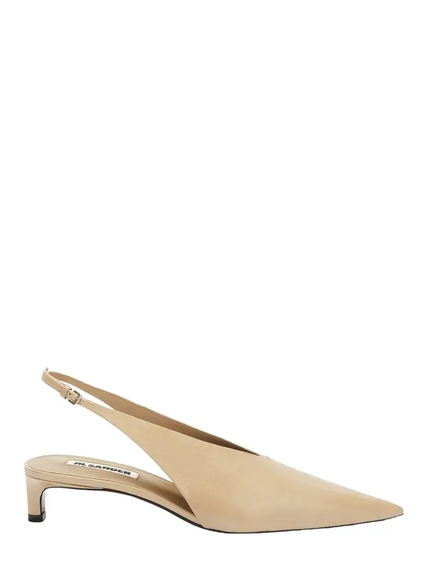 JIL SANDER Leather Slingback Pumps - Neutrals