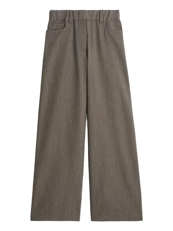 Cos Regular Wool-blend Wide-leg Trousers - Brown