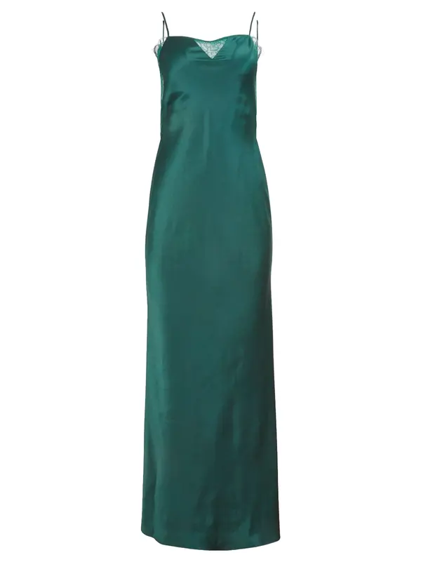 Fleur Du Mal Long Lace Slip Dress - Green